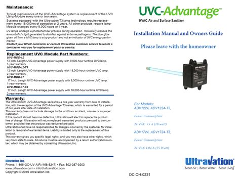 Ultravation Uvc Advantage Hvac System Installation And Maintenance