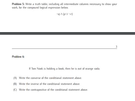 Solved Problem 5 Write A Truth Table Including All Chegg Com