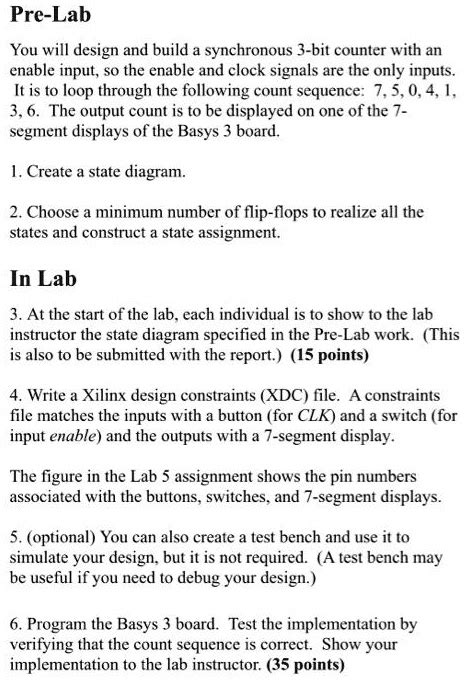 Please Help With The Pre Lab Verilog And Constraints Pre Lab You Will Design And Build A