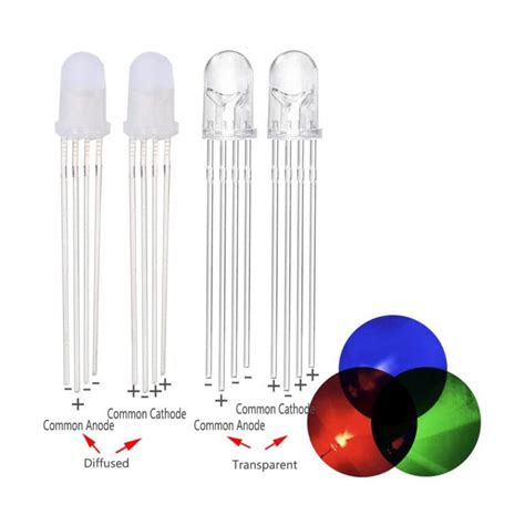 Rgb Led 5mm Common Cathode Pack Of 5 Roboticsdna