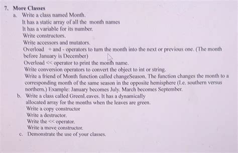 Solved More Classes A Write A Class Named Month It Has A