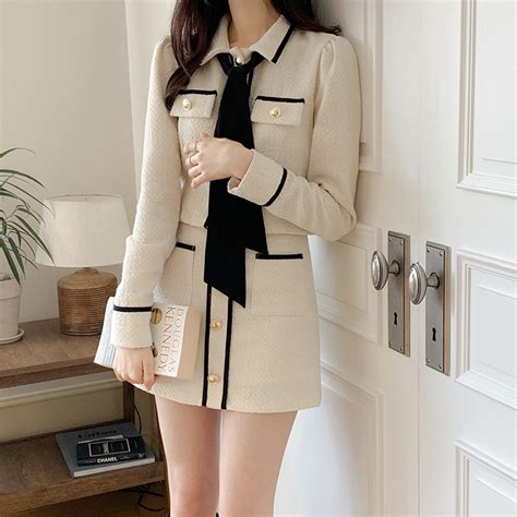 아뜨랑스 1000장 돌파 투피스 셋업 웬즈 타이 트위드 자켓 바지안감 스커트 셋업 세미크롭자켓 트위드카라 셋업하객룩 나들이룩 트위드자켓 속바지 데이트룩데일리룩마실룩