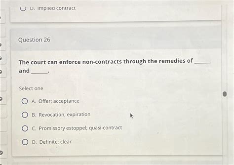 Solved U ﻿impilea Contractquestion 26the Court Can Enforce