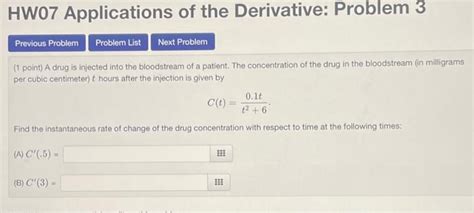 Solved Hw07 Applications Of The Derivative Problem 3 1