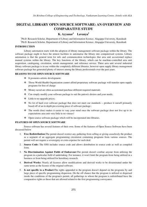 PDF DIGITAL LIBRARY OPEN SOURCE SOFTWARE AN OVERVIEW AND COMPARATIVE STUDY