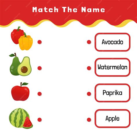 이름 일치 워크시트 프리미엄 벡터