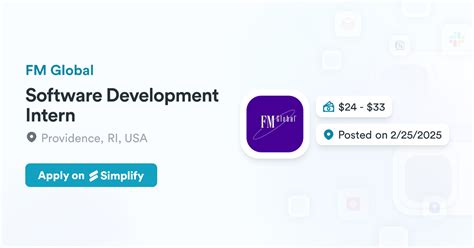 Software Development Intern Fm Global Simplify Jobs