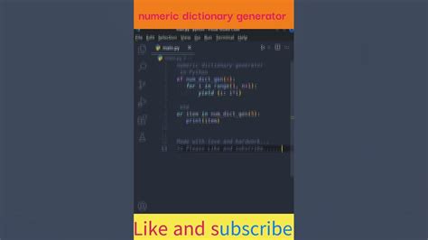 🌟⭐let Create A Numeric Dictionary Generator In Python Python Shorts