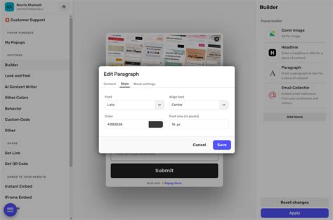 PopupHero Paragraph Block