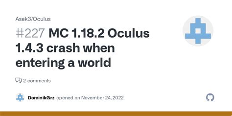 Mc 1182 Oculus 143 Crash When Entering A World · Issue 227 · Asek3