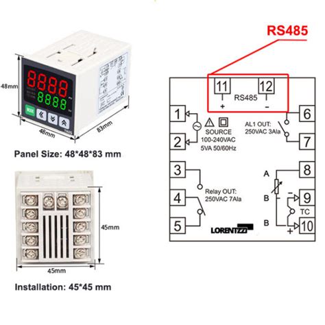 Rs485 Temperature Controller Ssrrelay Output 100 240vac