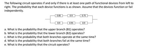 Solved The Following Circuit Operates If And Only If There