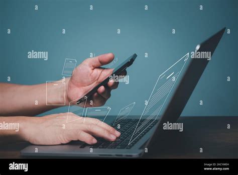 Document Management System Concept Business Man Using Computer Online