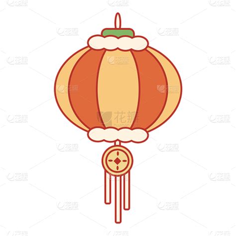 卡通感春节灯笼元素贴纸