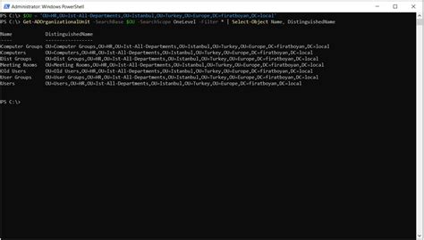 Powershell Ile Active Directory Ou Dn Listeleme