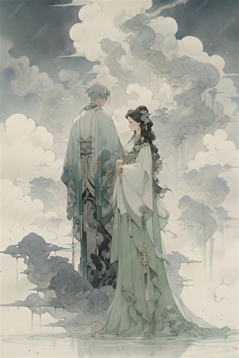Premium Ai Image Man And A Woman Standing Together Surrounded By