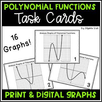 Determine Key Characteristics Of Polynomial Graphs Task Cards