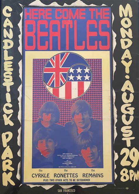 Beatles Concert Poster From Finale At Candlestick Park In San Francisco
