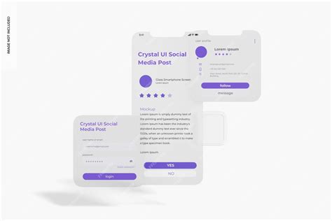Premium Psd Frosted Glass Ui Screens Mockup Floating