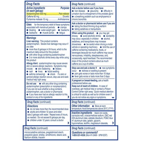 Midol Ingredients Diuretic Discounts Shops Th