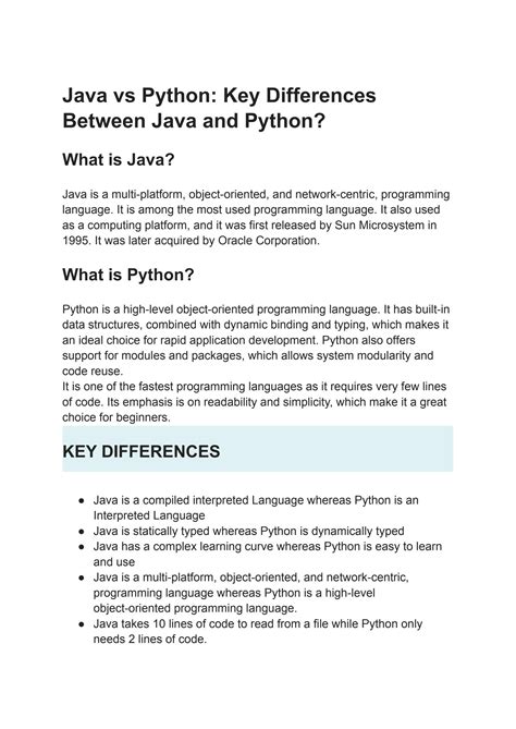 Python Vs Java Key Differences And Best Use Cases Explained Eroppa