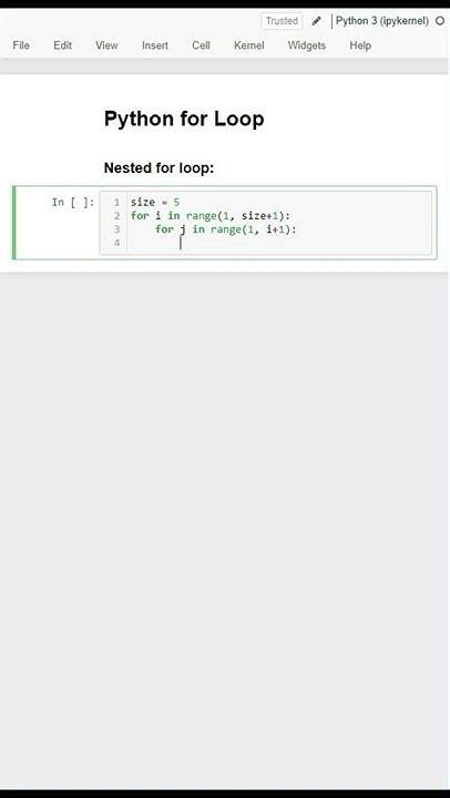 Nested For Loop Python For Loop Youtube
