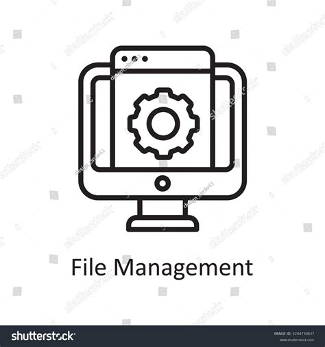 File Management Vector Outline Icon Design Stock Vector Royalty Free 2244730637 Shutterstock