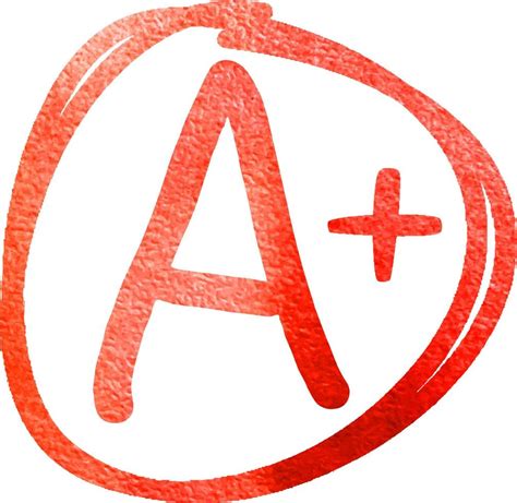 Watercolor Grades With Circles A Mark Pluses School Education 20765013