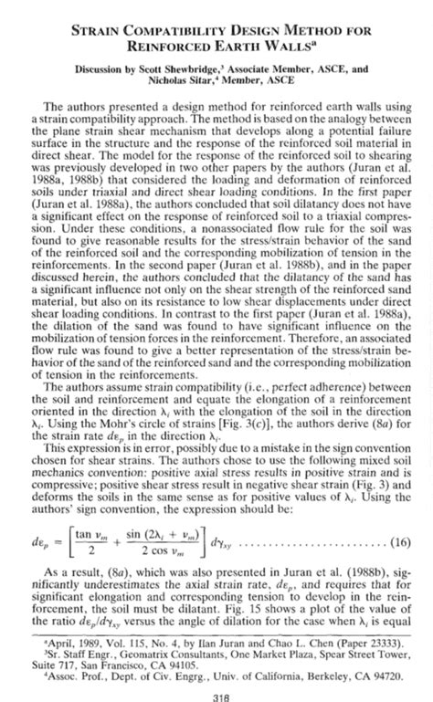 Discussion By “strain Compatibility Design Method For Reinforced Earth