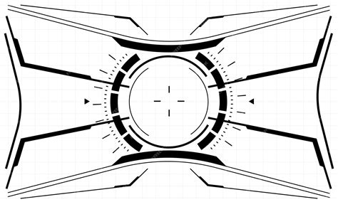 Premium Vector Hud Scifi Interface Screen Black Geometric White Virtual Futuristic Technology