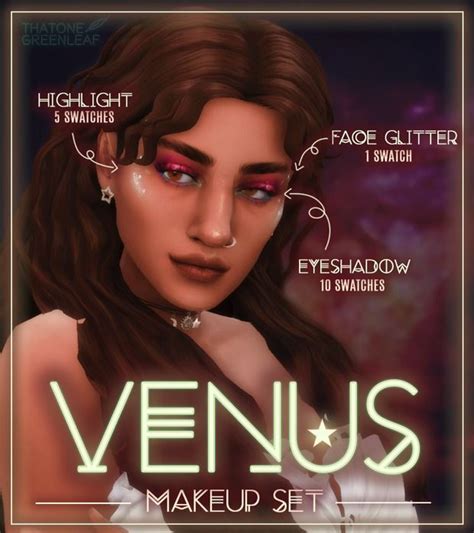 Venus Set Makeup Thatonegreenleaf Sims Cc Makeup Makeup Cc Makeup