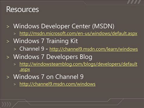 Ppt Developing With The Windows Api Code Pack For Net Framework
