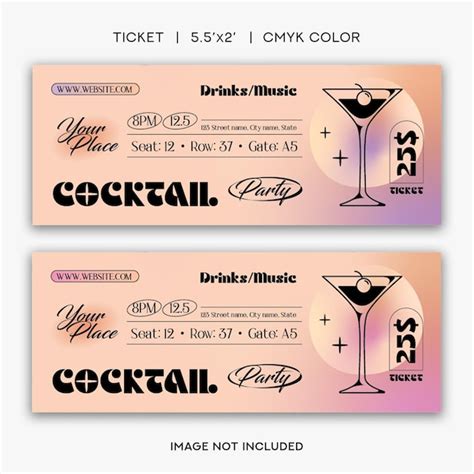 Premium Vector Cocktail Party Ticket