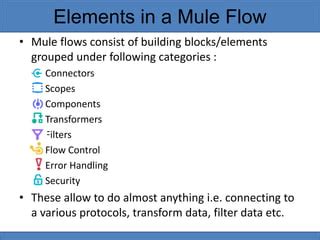Mule Concepts Elements In A Mule Flow PPTX