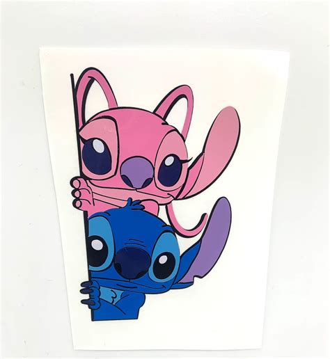 Stitch And Angel Vinyl Decal Sticker Personalise Water Bottles