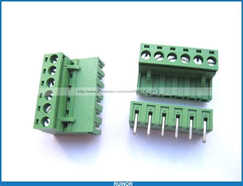 10 Pcs 5 08mm Angle 6 Pin Screw Terminal Block Con Grandado