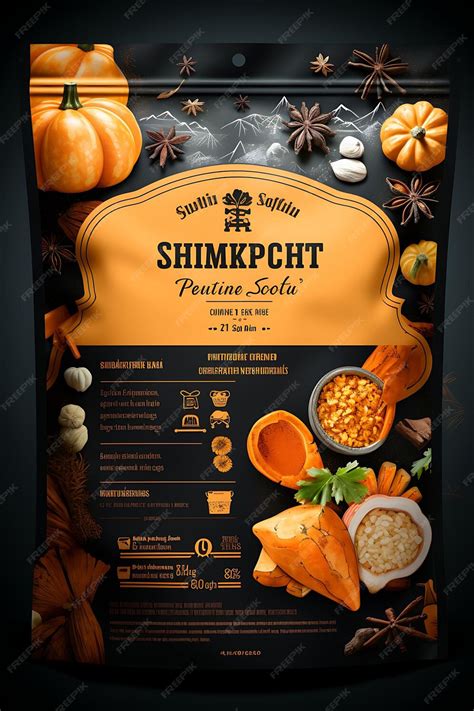 Premium Photo Website Layout Winter Squash Snack Bag Packaging With