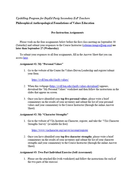 Pre Instruction Assignment Pdf