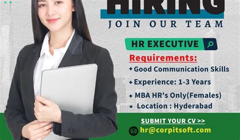 📢immediate requirement for hr executive