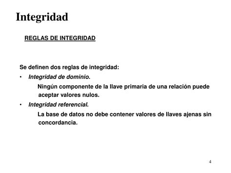 Ppt Integridad Bases De Datos Powerpoint Presentation Free Download