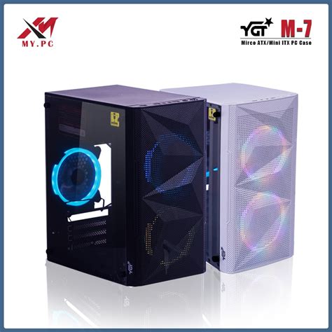 Ygt M7 Black White Tempered Glass Gaming Pc Desktop Case M Atx Mini Itx Case Shopee Philippines