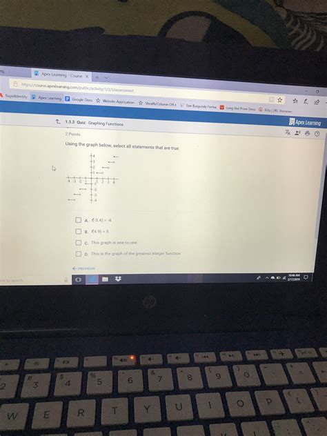 Using The Graph Below Select All Statements That Are True