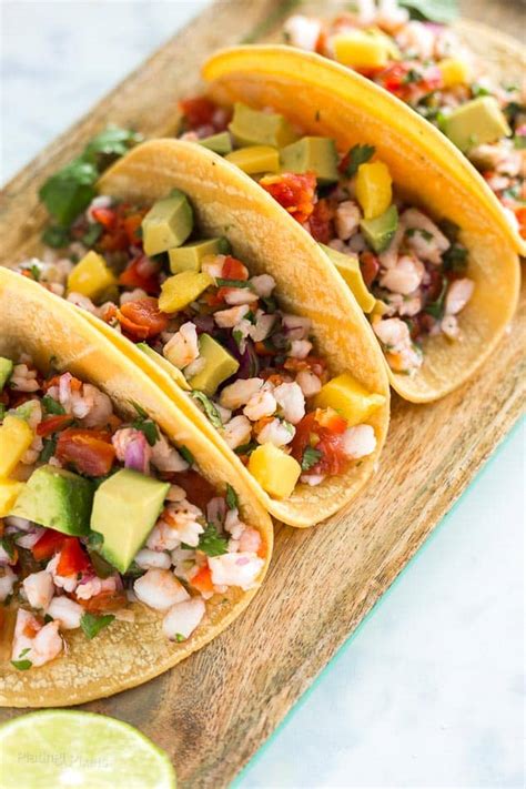 Easy Tropical Shrimp Ceviche Tacos Plating Pixels
