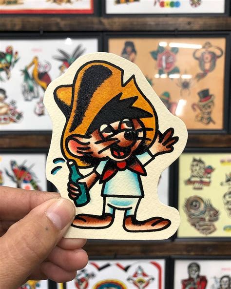 Speedy Gonzales Tattoo Sticker Sailor Jerry Crawling Panther