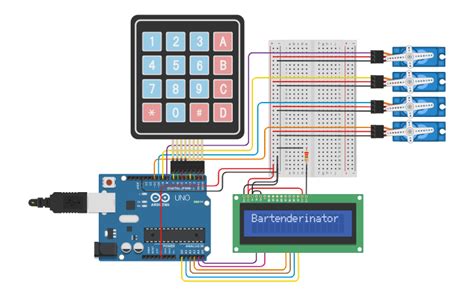 Circuit Design Automatic Bartender Tinkercad