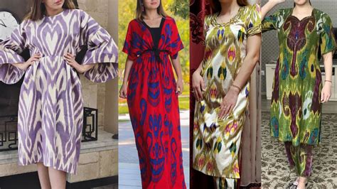 Adras Va Atlas Matosidan Milliy Va Zamonaviy Uslubda Tikilgan Liboslar Fasonlari YouTube