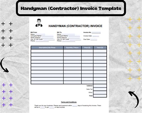 Handyman Contractor Invoice Template Handyman Contractor Invoice