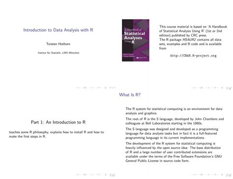 Introduction To Data Analysis With R Part 1 An Institut Für