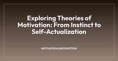 Exploring Theories Of Motivation From Instinct To Self Actualization • Psychology Town