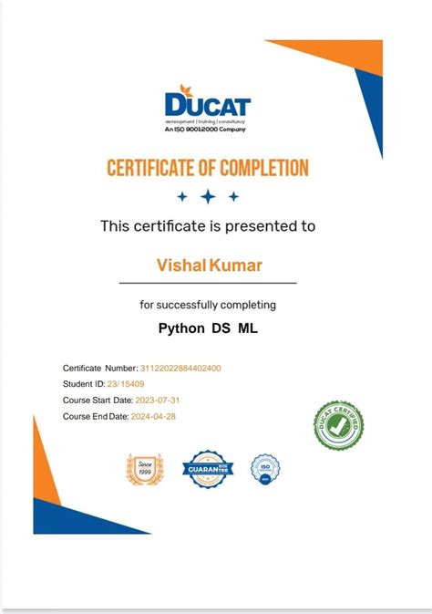 Completed Python Course For Data Science Vishal Kumar Posted On The